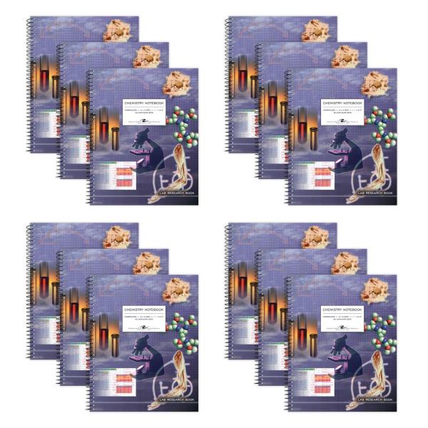 ・12 pack of Roaring Spring Chemistry Lab Notebooks measure 11" x 8.5"・The carbonless paper has a white original sheet an...