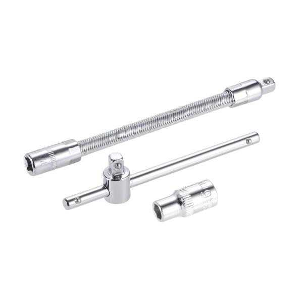 ・【Included】1/4" drive 7mm 6-point socket, 25mm (1") total length; 1/4" square drive socket, 112mm (4.5") length sliding ...