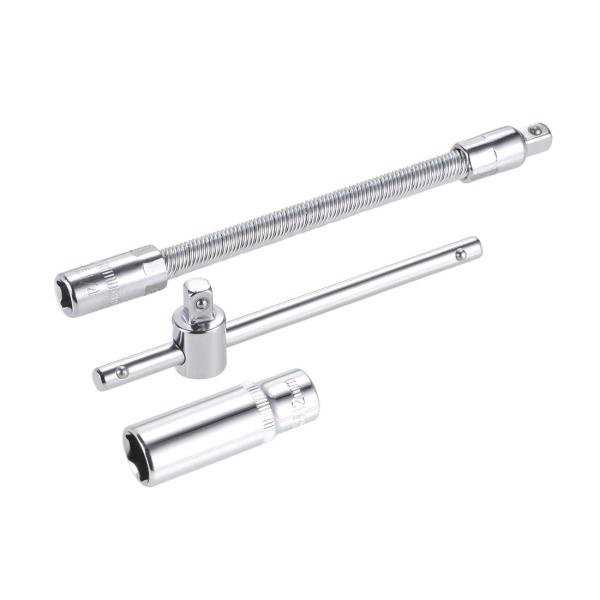 ・【Included】1/4" drive 12mm 6-point socket, 50mm (2") total length; 1/4" square drive socket, 112mm (4.5") length sliding...