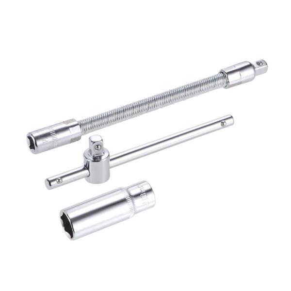 ・【Included】1/4" drive 13mm 6-point socket, 50mm (2") total length; 1/4" square drive socket, 112mm (4.5") length sliding...
