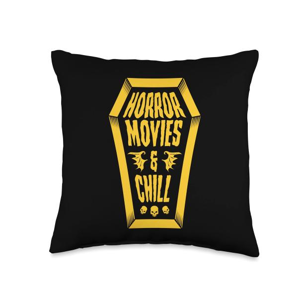 ・This funny spooky novelty Horror Movies And Chill Coffin Skulls Vintage Retro Spooky Halloween merch was designed for r...