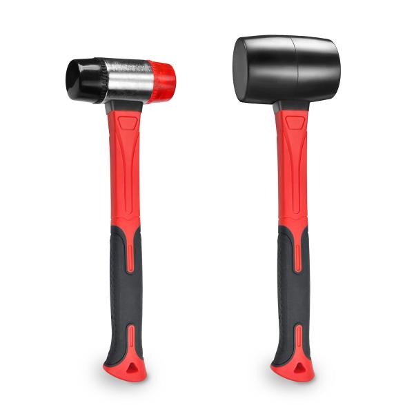 ・2 Piece Hammer Set: Each pack comes with 16oz Rubber Mallet ＆ 40mm Double-Faced Soft Mallet.・Material:The rubber hammer...