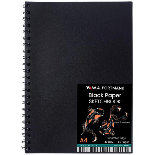 ・Versatile Black Page Notebook - Our A4 (8.3" x 11.7") black page journal is crafted with premium 140 GSM smooth black a...