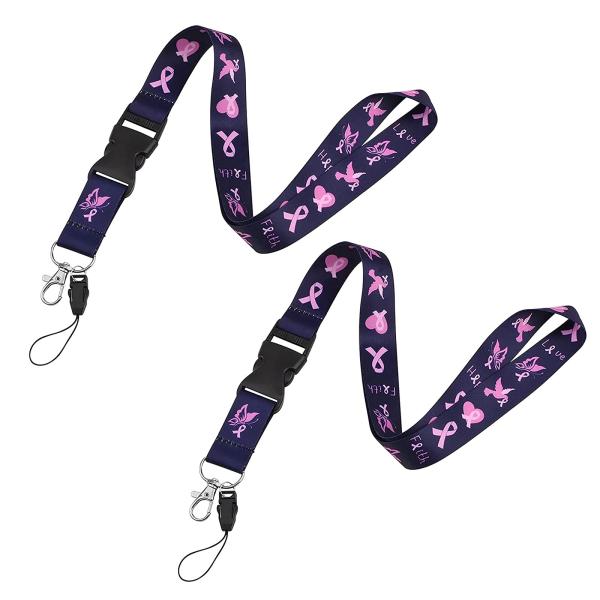 ・PACKAGE CONTAINS -- Package contains 2 pcs breast cancer awareness lanyards of dark blue background, which are approx 2...