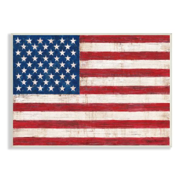 ・Stupell Industries（米国）のアメリカ国旗モチーフのウォールプレート（約38×25cm）。<br>・Ruane Manning デザインのアンティーク調赤・白・青のパターン。<br>・壁掛け・棚置き...