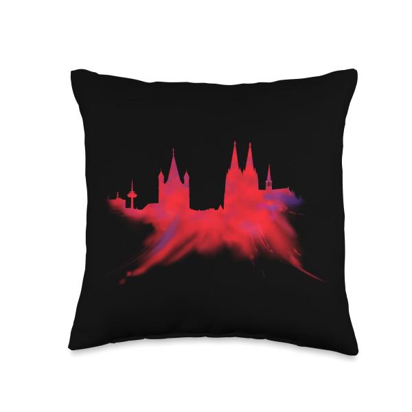 ・Cologne skyline red painting from beautiful Cologne in Germany - Your heart beats K〓lle? You are a Cologne lover and fe...