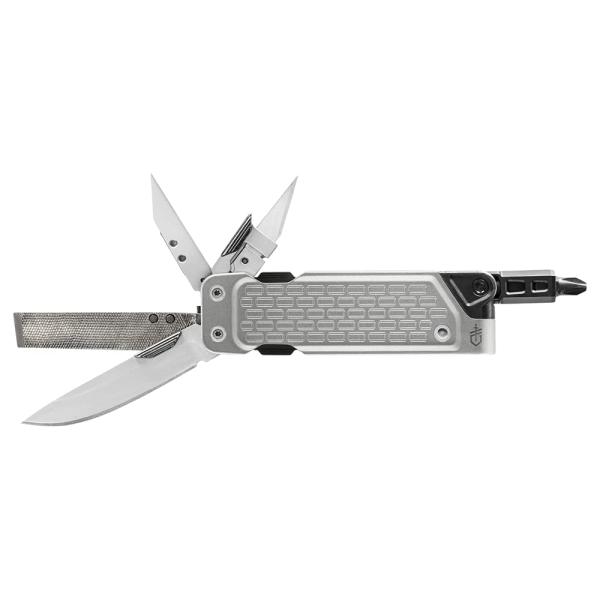 ・7-IN-1 EDC MULTITOOL: The Gerber Lockdown Driver features a plain edge blade, 2-sided 1/4" bit driver, cross driver, me...