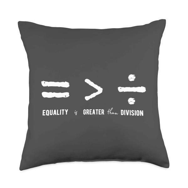 ・Equality is Greater Than Division human rights quote spelled in math symbols in rainbow colors for math teahcer, math s...