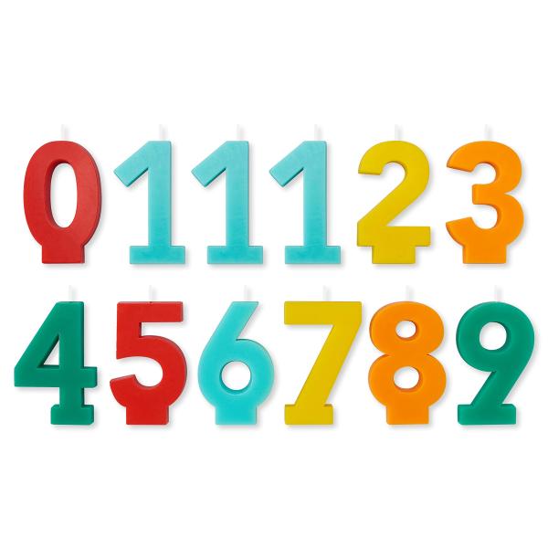 ・数字キャンドル12個。・各キャンドルの寸法は# 1、#2キャンドルの寸法は2インチです。 x 3インチ。 x 0.5インチ。 #0、#3、#5、#6、#7、#8、#9キャンドルの寸法は1.9インチです。 x 3インチ。 x 0.5インチ。...