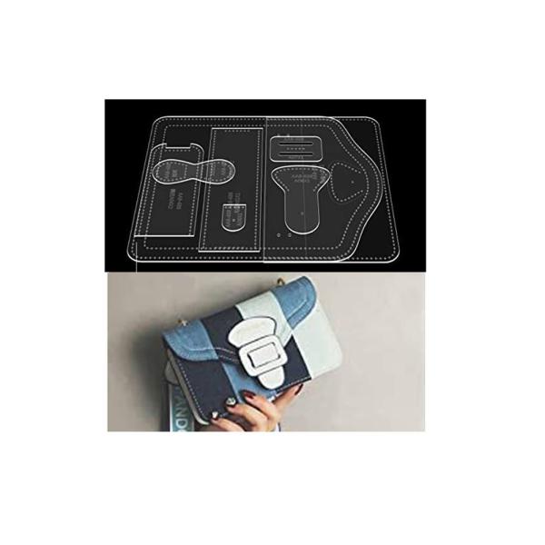 ・完成品は付属していません（参考画像のみ）。・テンプレート素材：透明アクリル。・完成品：ショルダーバッグ。・完成品サイズ：約19cm×12cm×5cm（7.5×4.75×1.97インチ）。・初心者の方は経験者の指導のもと制作することをお勧め...