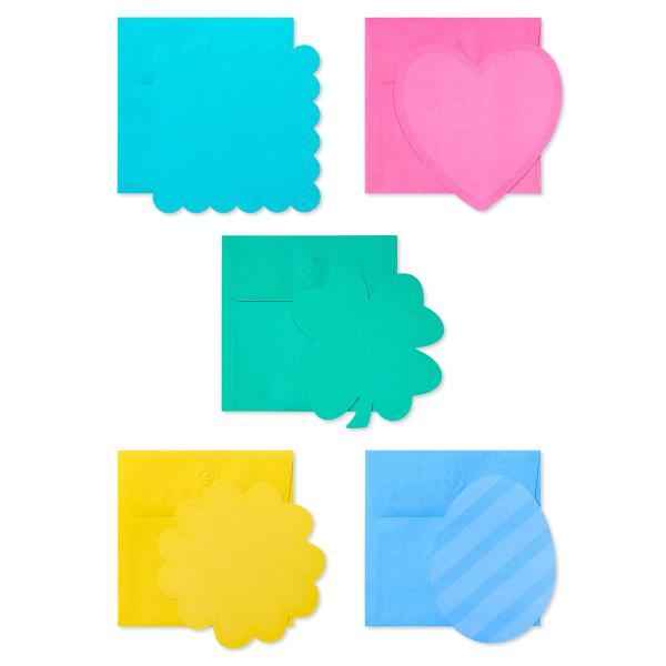 ・Includes 100 blank single panel shaped note cards and 100 colored envelopes・This bulk stationery pail includes solid-co...