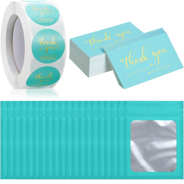 ・Package includes: Thank Cards set including 100 pieces 3.5 x 2 inch Thank for supporting my small business cards, 1 rol...