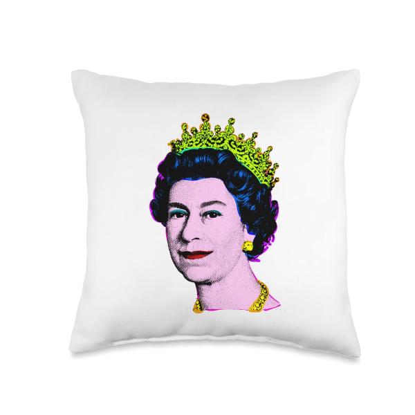 ・For fans of British Royalty and Family, this Pop Art Queen of England tshirt and apparel wearing a crown celebrates Yas...