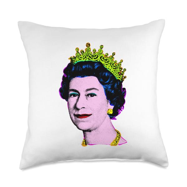 ・For fans of British Royalty and Family, this Pop Art Queen of England tshirt and apparel wearing a crown celebrates Yas...