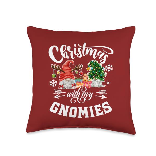 ・Design features cute gnomes, one with christmas hat, antlers and decorated with christmas balls and one decorated chris...
