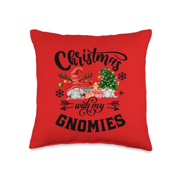 ・Design features cute gnomes, one with christmas hat, antlers and decorated with christmas balls and one decorated chris...