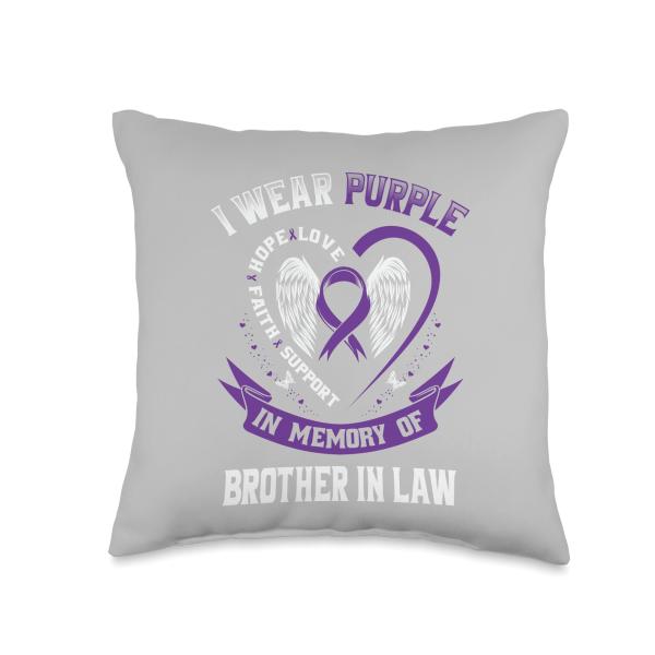 ・I wear purple in memory of my Brother in law pancreatic cancer awareness products clothing apparel to wear Purple in No...