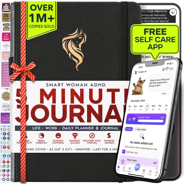 ・大人用ADHDプランナー - この日付のない大人用デイリープランナーは、A5(5.8 x 8.3インチ)サイズで、耐久性のある厚手の100gsmの用紙で、インクにじみや破れを防ぎ、日常の使用に最適です。 毎日90ページ、ビジョンボード、習...