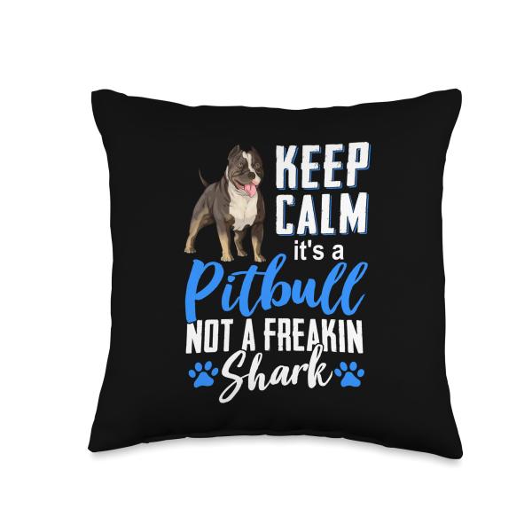 ・This funny Pitbull Lover design reads: Keep calm it's a Pitbull not a freakin shark, and makes a funny Pibble lover gif...