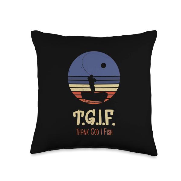 ・The TGIF shirt that says Thank God I fish is a funny fishing shirt for men is for fisher, fisherman, men, husband, frie...