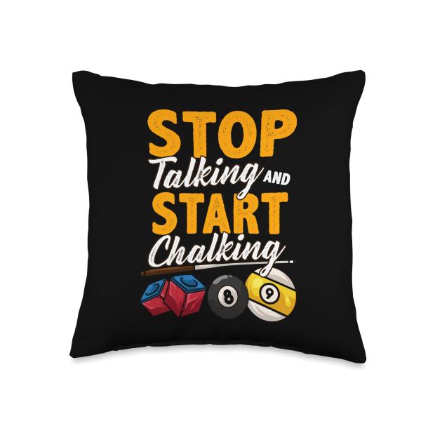 ・Do you love playing billiards and saying stop talking and start chalking? Get this funny billiards joke design to wear ...
