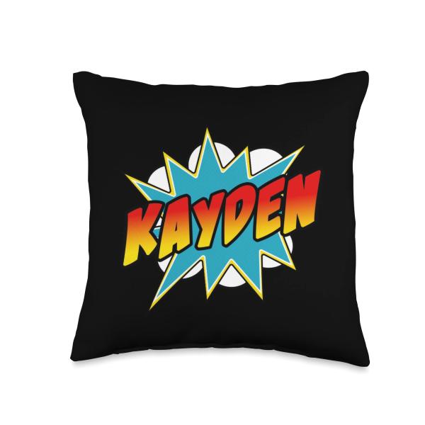 ・All superhero boys named Kayden will love this cool retro comic book Kayden design. Perfect for a Kayden superhero part...