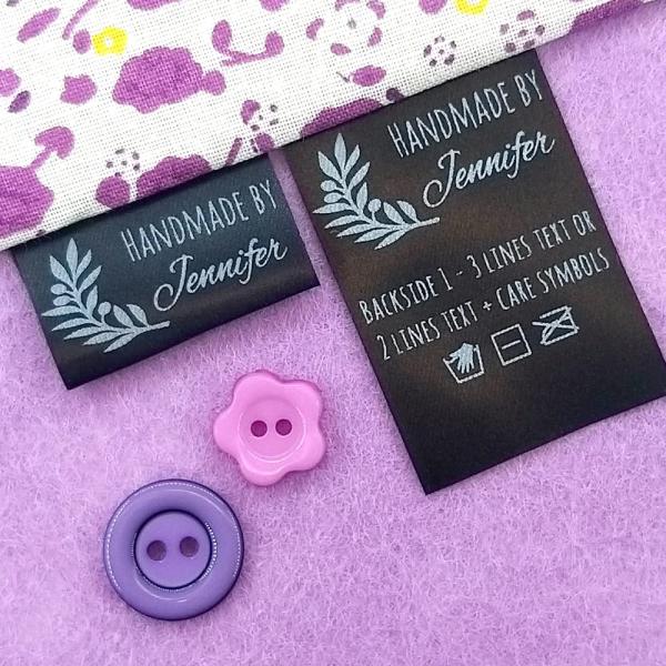 ・Set of 50pcs custom clothing labels. Your text with our designs. Custom any text such as handmade by your name, handmad...
