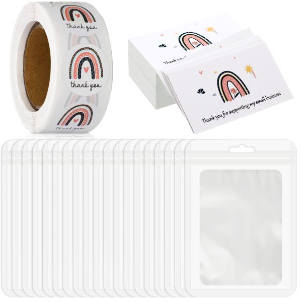 ・Package includes: Thank Cards set including 100 pieces 3.5 x 2 inch Thank for supporting my small business cards, 1 rol...