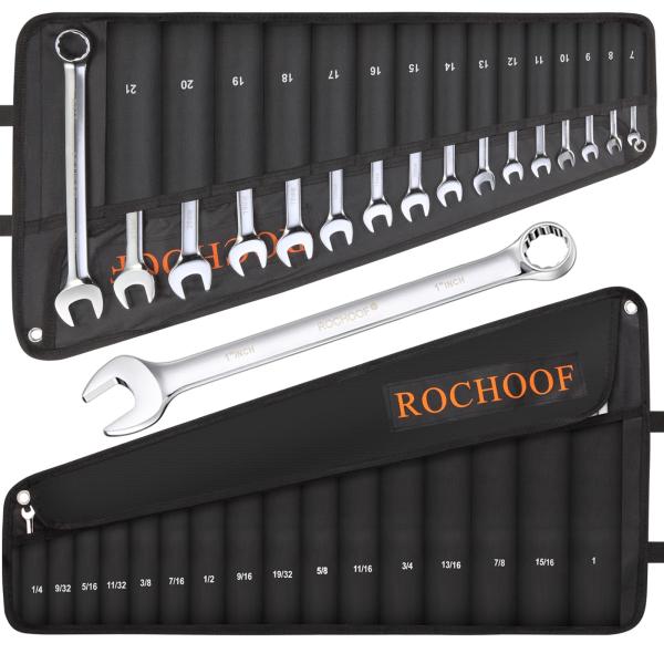 ・【EXCELLENT MATERIAL】: ROCHOOF combination wrenches are made of heat-treated chrome vanadium steel, which is stronger an...
