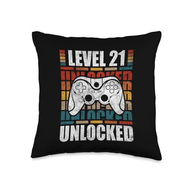 ・Funny video gamer 21st birthday gift for any video game player that's leveled up. Level 21 Unlocked with controller in ...