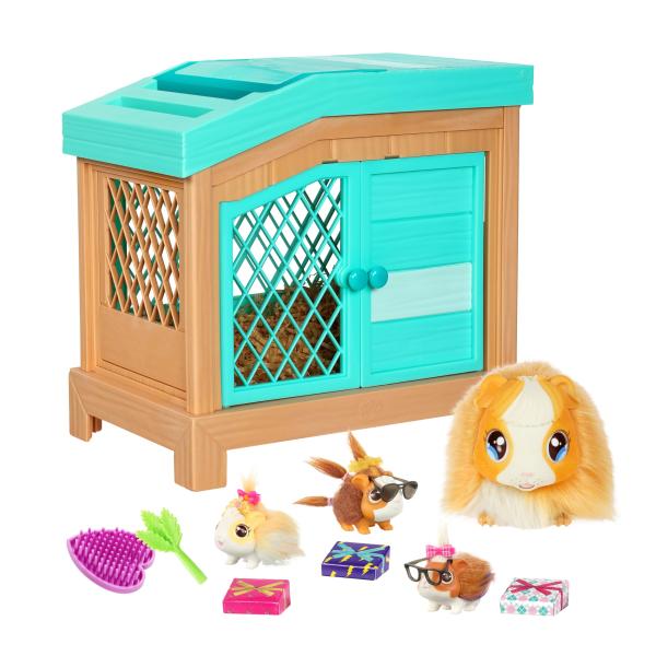 ・Interactive Mama Guinea Pig: Nurture your mama guinea pig toy for kids by patting her, feeding her, and brushing her to...