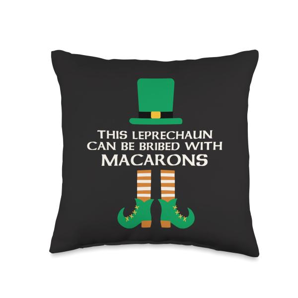 ・This Leprechaun Can Be Bribed With Macaron! Funny leprechaun saying with cute leprechaun hat, stockings and shoes to ce...