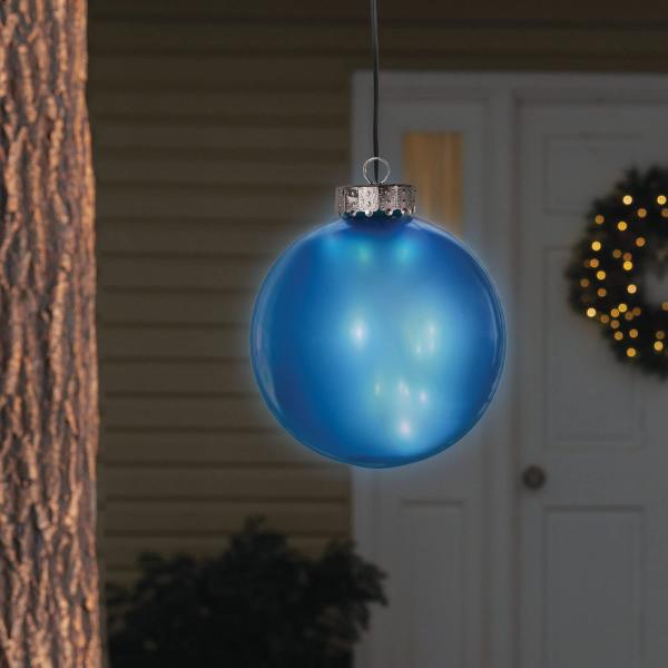 ・This 4.5" blue ornament with 15 warm white LEDs will add a festive touch to your holidays. This ornament is great for t...