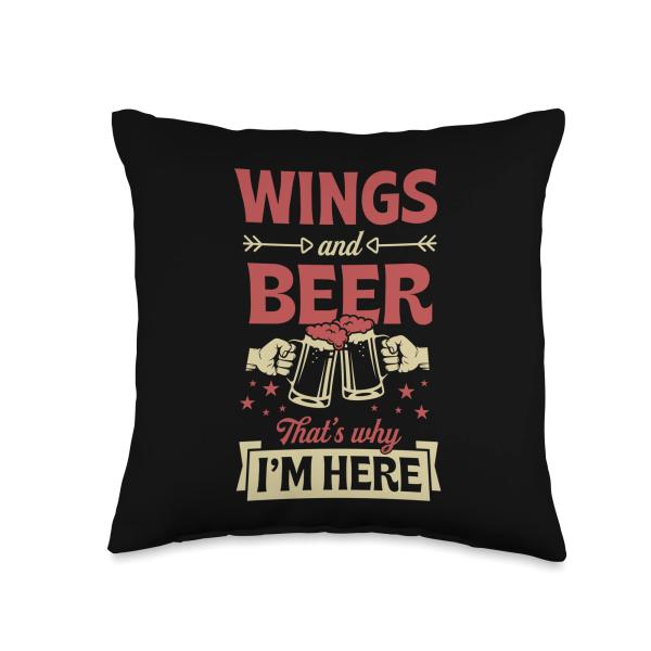 ・Wings And Beer That's Why I'm Here Funny Bar Crawl essentials for beer lover dad or beer enthusiast mom who needs the b...