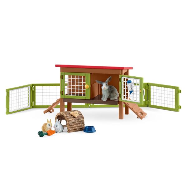 ・17 PC BUNNY HUTCH SET FOR FARMYARD FUN - Everything your little boy or girl needs in one toy set for pretend play inclu...