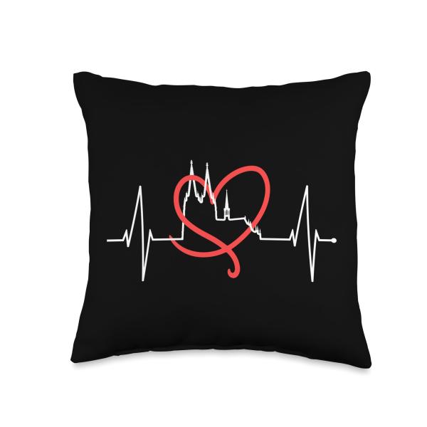 ・Cologne skyline with heartbeat for beautiful Cologne in Germany - Your heart beats K〓lle? You are a Cologne lover and f...