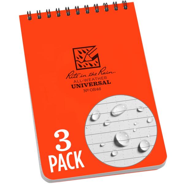 ・WEATHERPROOF PAPER: 100 pages / 50 sheets per pocket notepad. All-weather paper won't turn to mush when wet and will re...