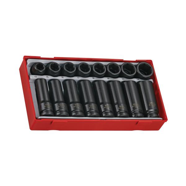 ・レギュラーインパクトソケット - 1/2インチドライブ - 6ポイント - 13、15、16、17、18、19、22、24mm・ディープインパクトソケット - 1/2インチドライブ - 6ポイント - 13、15、16、17、18、19、...