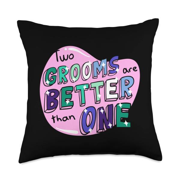 ・Two grooms are better than one. A cute gay design for married men. This is a cute LGBTQ gay design. Perfect for the nex...