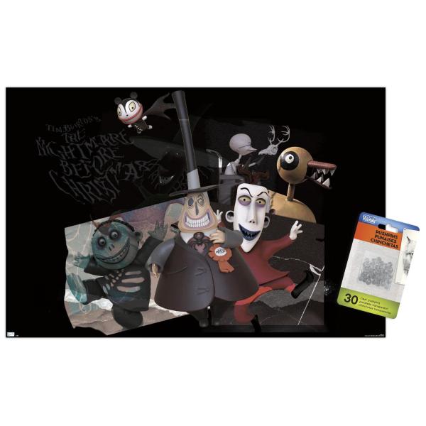 ・THIS TRENDS DISNEY TIM BURTON'S THE NIGHTMARE BEFORE CHRISTMAS - DISTORTED GROUP WALL POSTER uses high-resolution artwo...