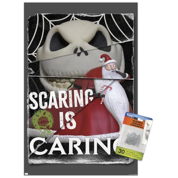 ・THIS TRENDS DISNEY TIM BURTON'S THE NIGHTMARE BEFORE CHRISTMAS - DISTORTED CARING WALL POSTER uses high-resolution artw...