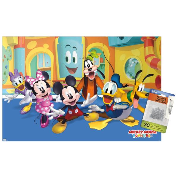 ・THIS TRENDS DISNEY MICKEY MOUSE FUNHOUSE - GROUP WALL POSTER uses high-resolution artwork and is printed on PhotoArt Gl...