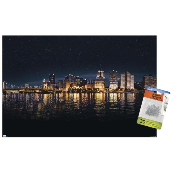 ・THIS TRENDS CITYSCAPES - PITTSBURGH, PENNSYLVANIA WALL POSTER uses high-resolution artwork and is printed on PhotoArt G...