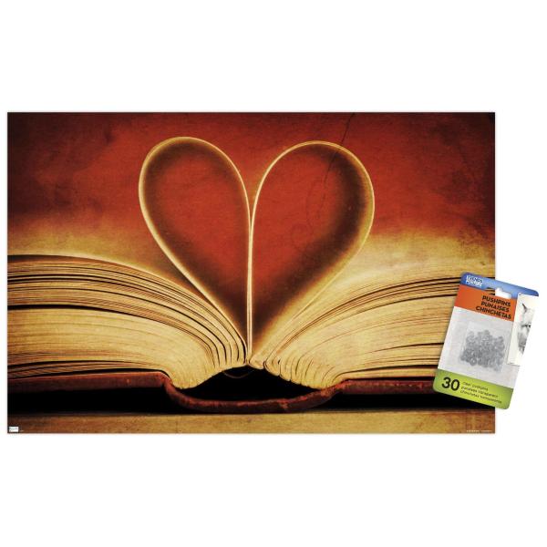 ・THIS TRENDS TOM QUARTERMAINE - BOOK PAGES IN HEART SHAPE WALL POSTER uses high-resolution artwork and is printed on Pho...