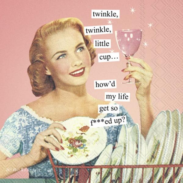 ・ANNE TAINTOR 3-PLY PAPER NAPKINS: 20-Count package of premium paper cocktail napkins; humorous napkins get the conversa...