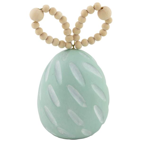 ・EASTER DECOR: Tabletop egg with bunny ears brings festive fun to your spring and Easter decorating・DIMENSIONS: Measures...