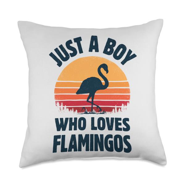 ・Just A Boy Who Loves Flamingos Funny Flamingo Retro Vintage Design. 60s 70s distressed novelty design showing flamingo ...