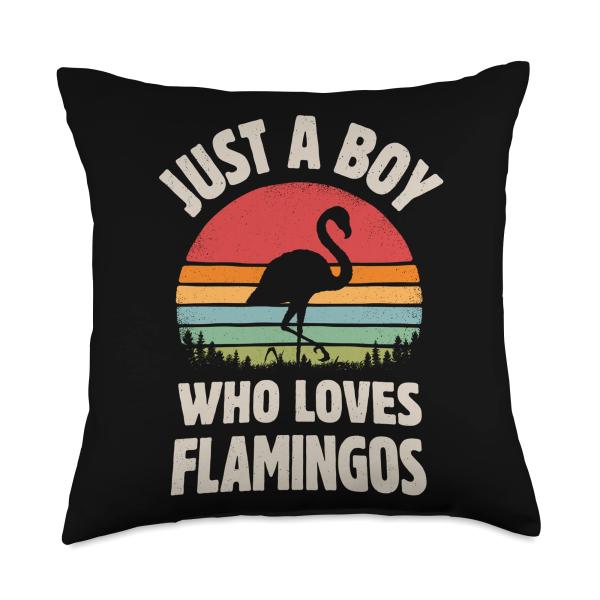 ・Just A Boy Who Loves Flamingos Funny Flamingo Retro Vintage Design. 60s 70s distressed novelty design showing flamingo ...