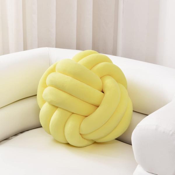 ・【Fun Decoration】The perfect pop of color for a room ＆ nicely constructed.Whether the round knot ball pillow is on your ...
