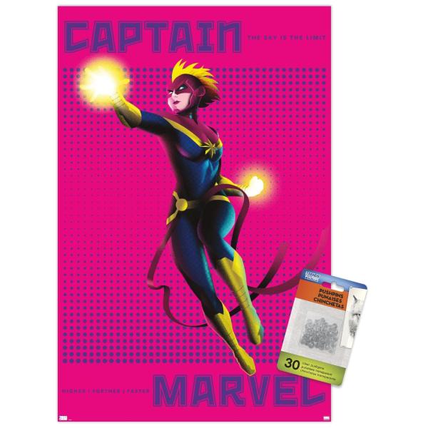 ・THIS TRENDS MARVEL SHAPE OF A HERO - CAPTAIN MARVEL WALL POSTER uses high-resolution artwork and is printed on PhotoArt...